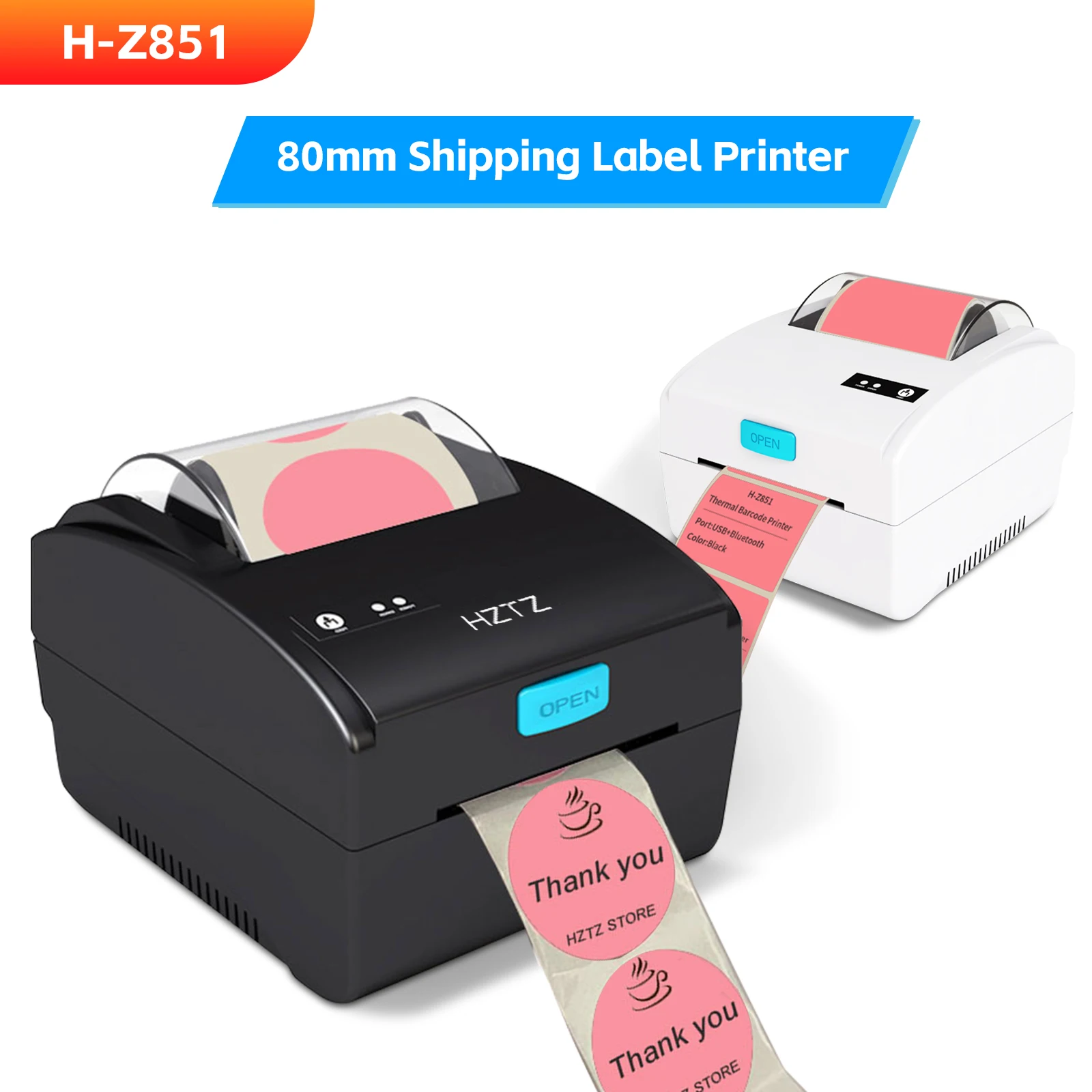 Hztz-80Mm-Thermische-Label-Printer-Bar-Qr-Code-Sticker-Machine-Xprinter ...