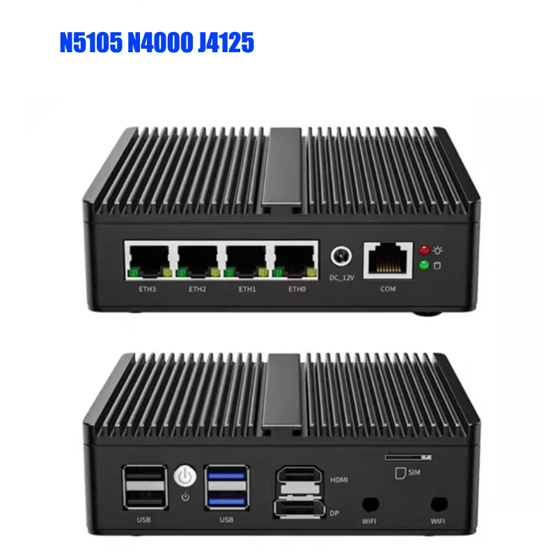 Intel N150 Fanless Mini PC Celeron N5105 N6005 Firewall Soft Router ...