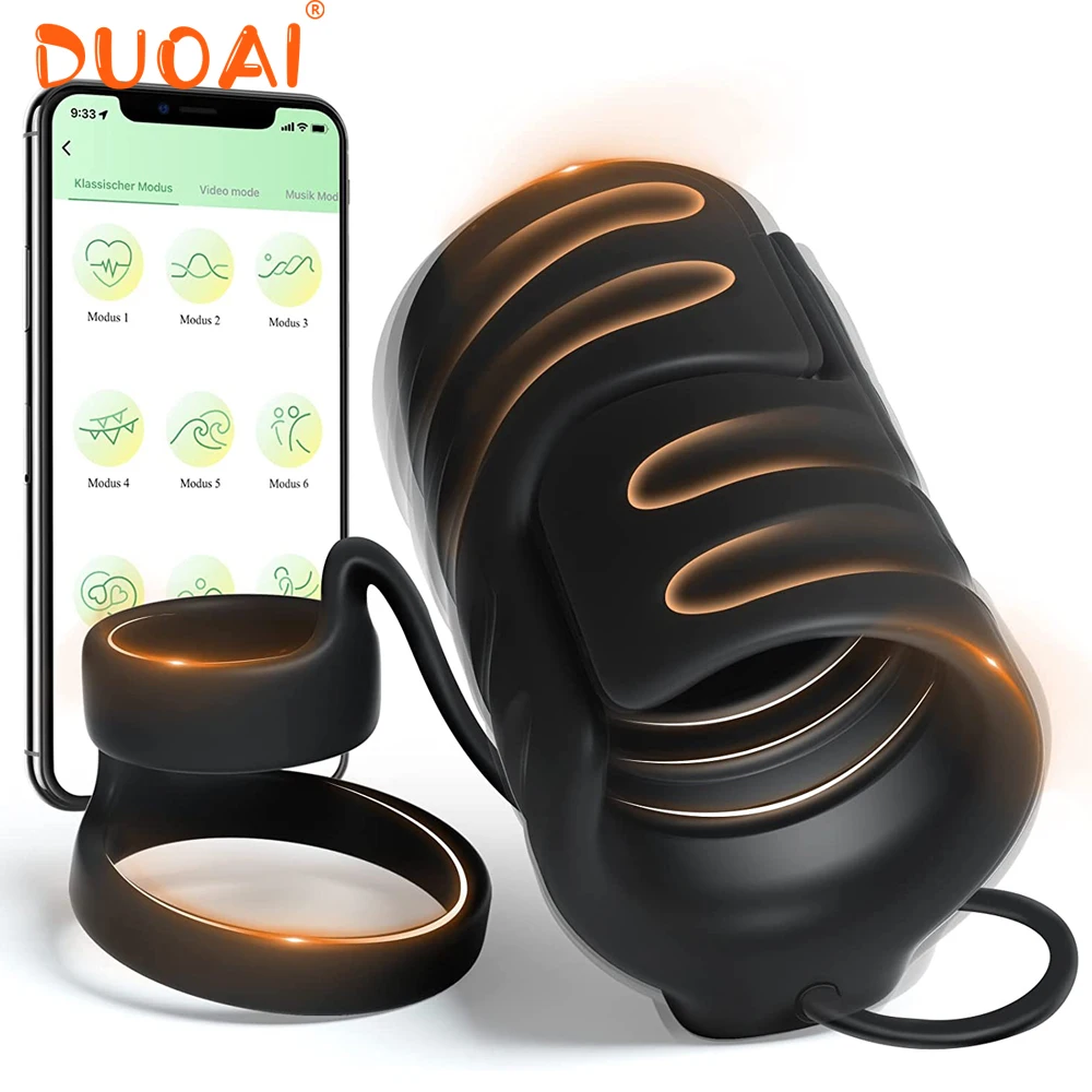 3 w 1 wibrator do treningu penisa Dual Cock Ring zabawki erotyczne dla mężczyzn pilot aplikacji ...