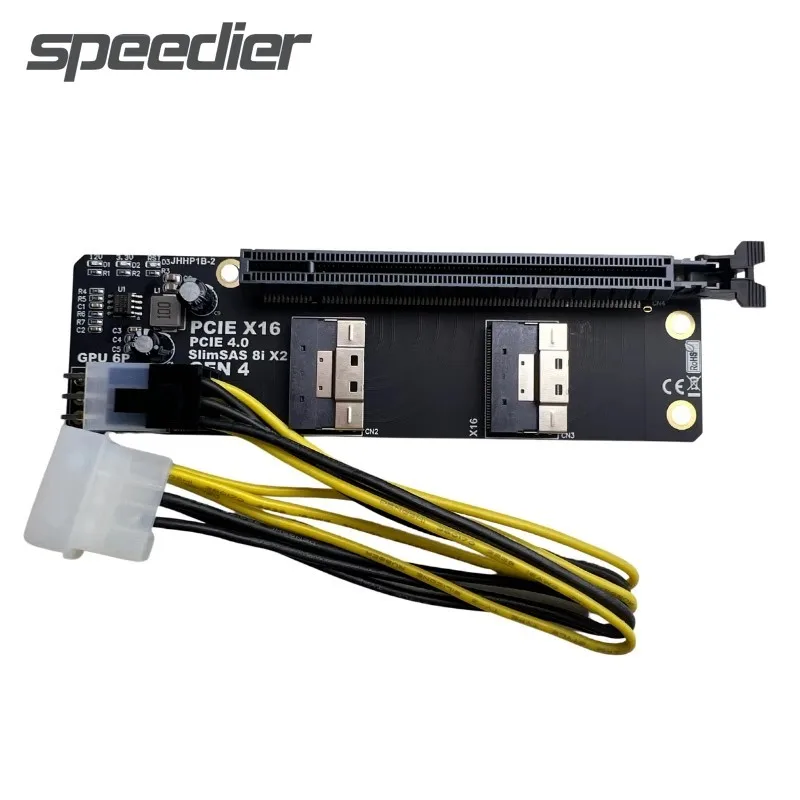 2Port-SlimSAS-8i-x2-to-PCIe-4-0-X16-Slot-Adapter-SFF8654-Riser-Card ...