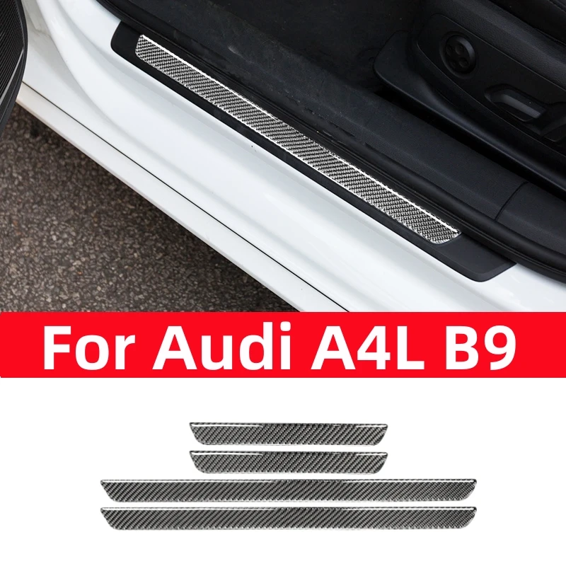 For-Audi-A4L-A4-B9-2017-2019-Accessories-Carbon-Fiber-Modification-Interior-Car-Threshold-Strip ...