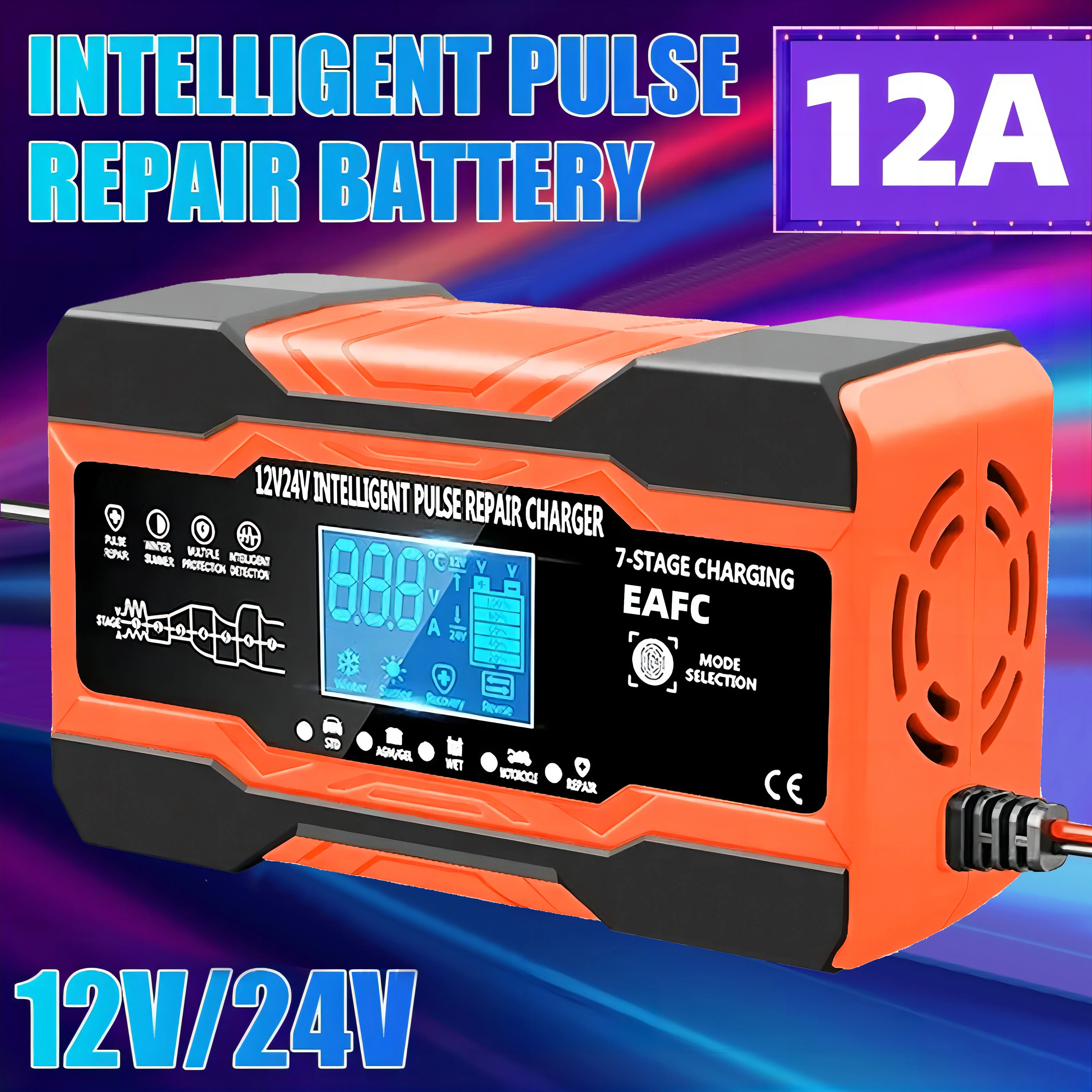 12V-24V-12A-10A-Batterieladeger-t-Intelligentes-Schnellladen-f-r ...