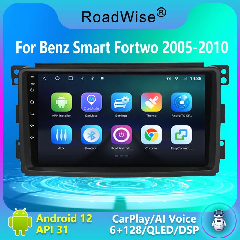 Roadwise-8-256-Android-Car-Radio-For-Benz-Smart-Fortwo-2005-2009-2010 ...