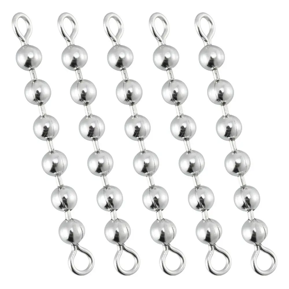5Pcs Fishing Bead Chain Swivel Stainless Steel Catfish Swivels Trolling ...