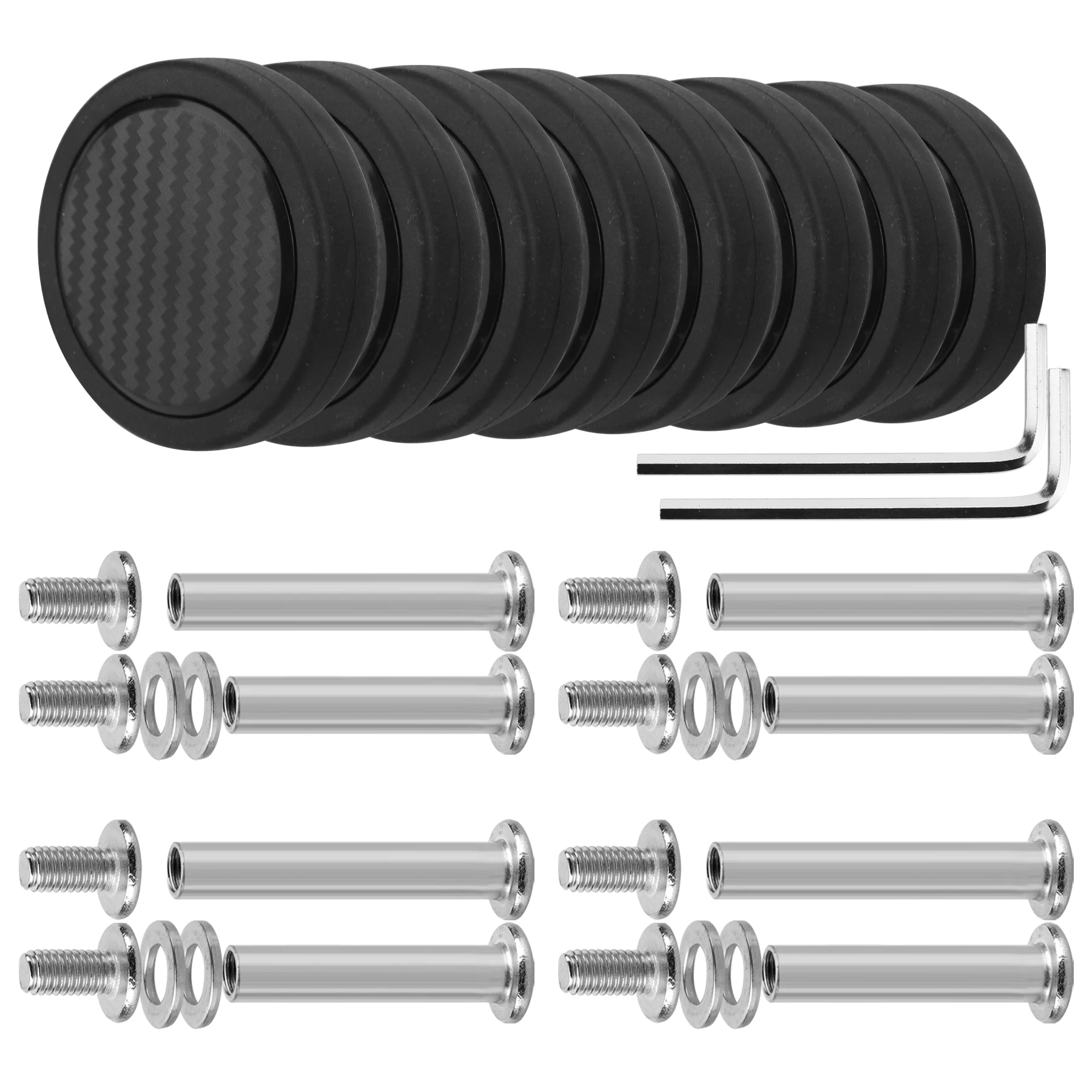 GUGULUZA 4/8pcs Black Trolley Box Wheels Suitcase Wheel Replacement ...