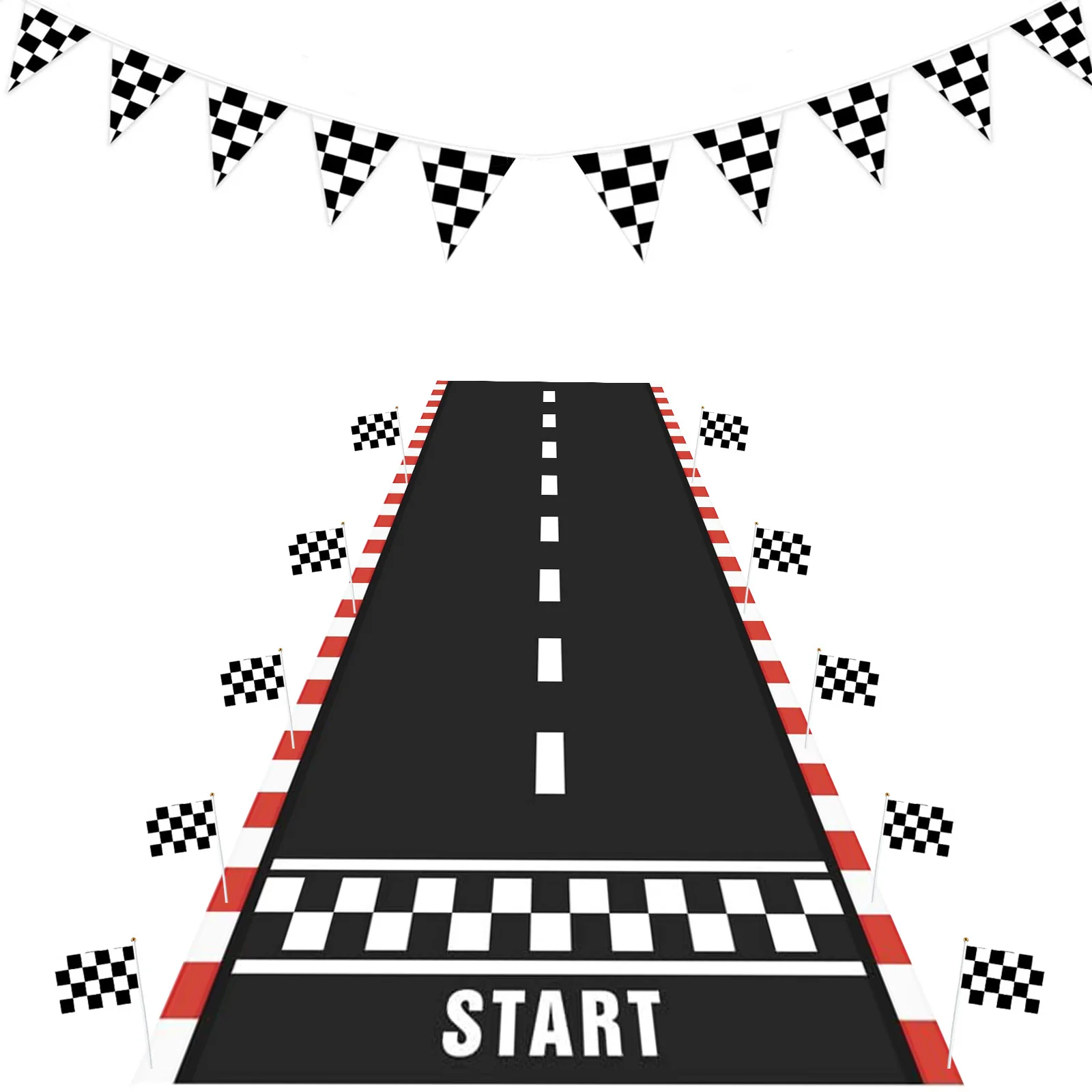 Race-Black-And-White-Banner-Track-Party-Decorative-Track-Cloth-New-Race ...