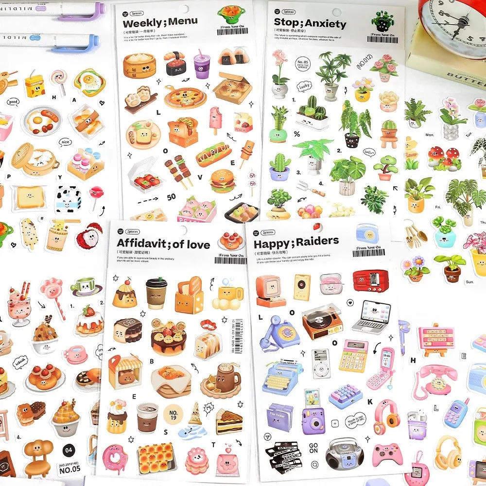 2-Pcs-Dessert-Fruits-Snacks-Ice-Cream-Sticker-DIY-Craft-Label-For ...