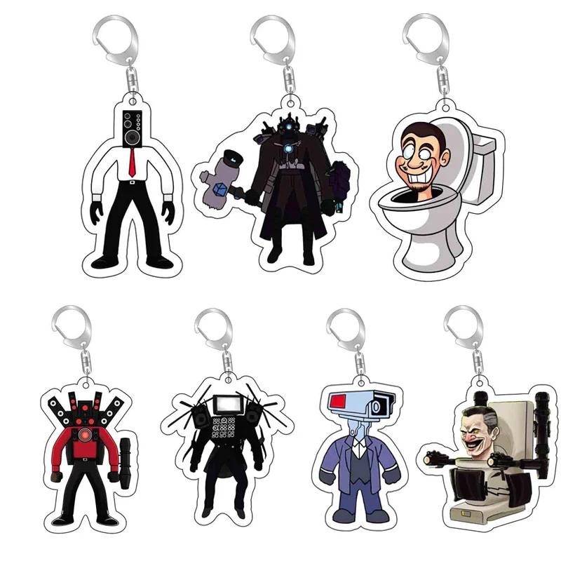 New-Anime-Skibidi-Toilet-Keychain-Acrylic-Keyring-Figure-Skibidi-Dop ...
