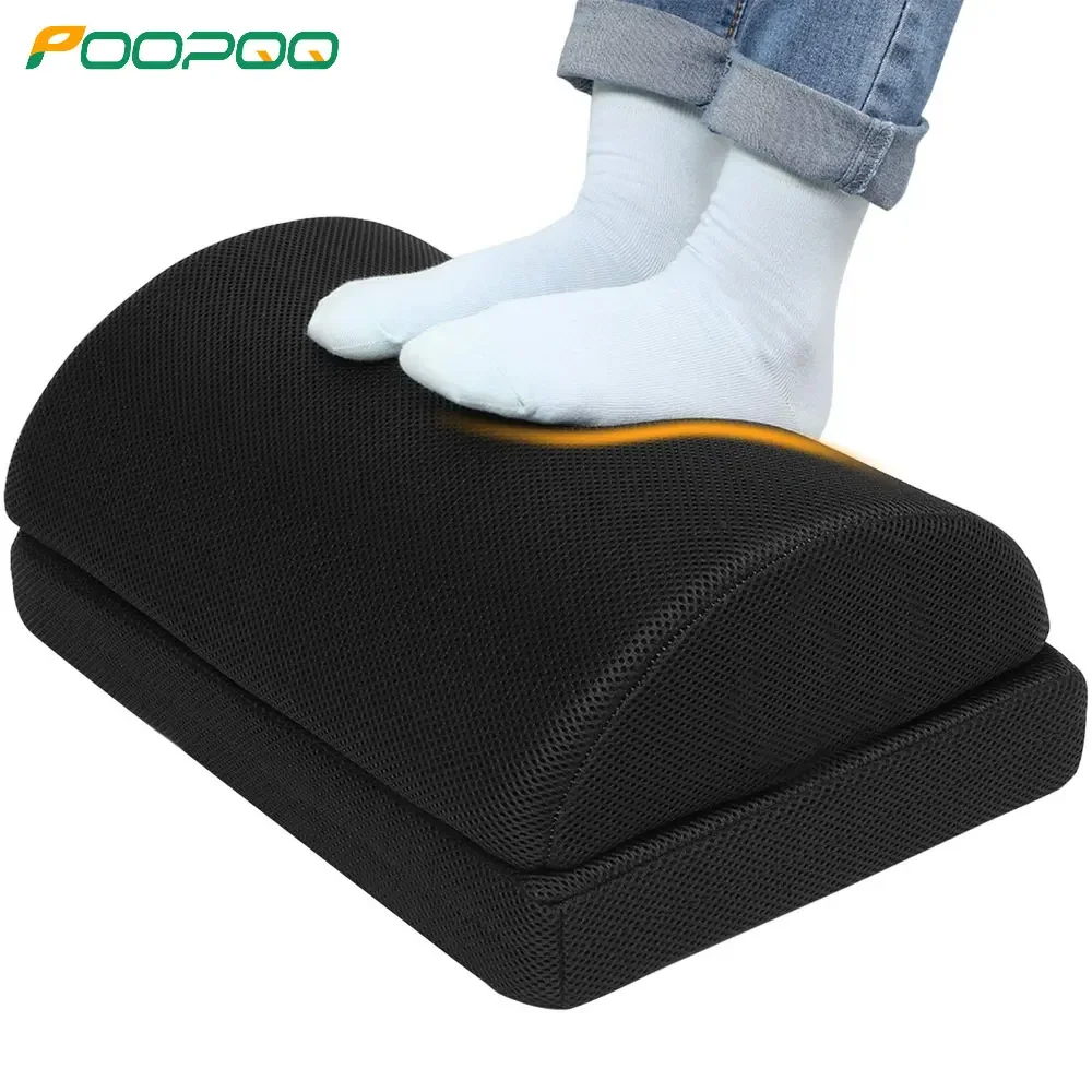 Under Desk Foot Rest Adjustable Height Memory Foam Foot Stool Under ...