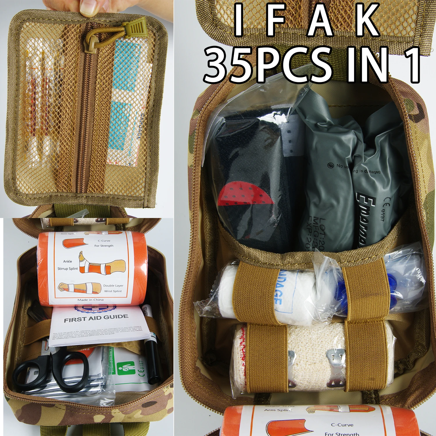 First Aid Survival Kit Tactical IFAK Pouch Supplied full set Molle ...