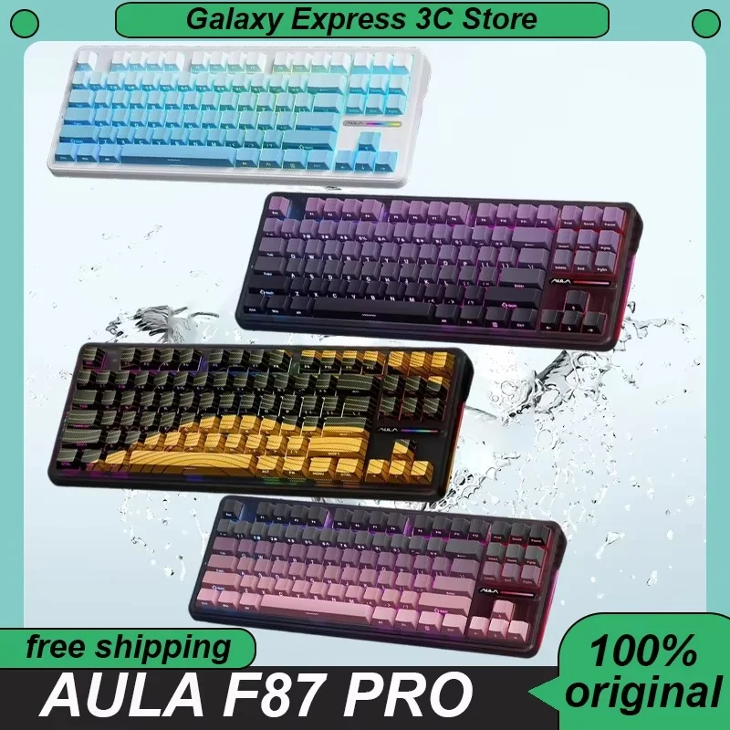 AULA F87 PRO Mechanical Keyboard Tri-mode Wireless Bluetooth 87 Keys ...