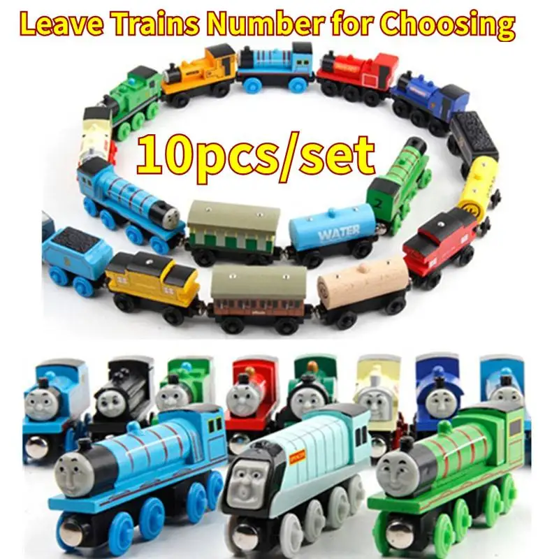 10Pcs-Set-Magnetic-Wooden-Trains-Toys-Track-Railway-Vehicle-Wood ...