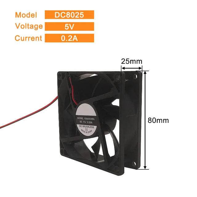 Brushless DC Cooling Fan 80*25mm 90*25mm CPU Cooling Fans 5V 12V 24V Mute Computer Case Cooling ...