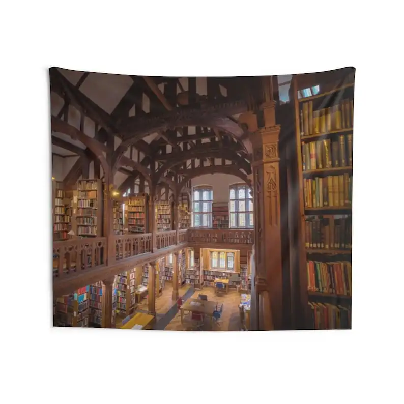 Library-Tapestry-aesthetic-Book-wall-art-Dorm-tapestry-Book-lover ...