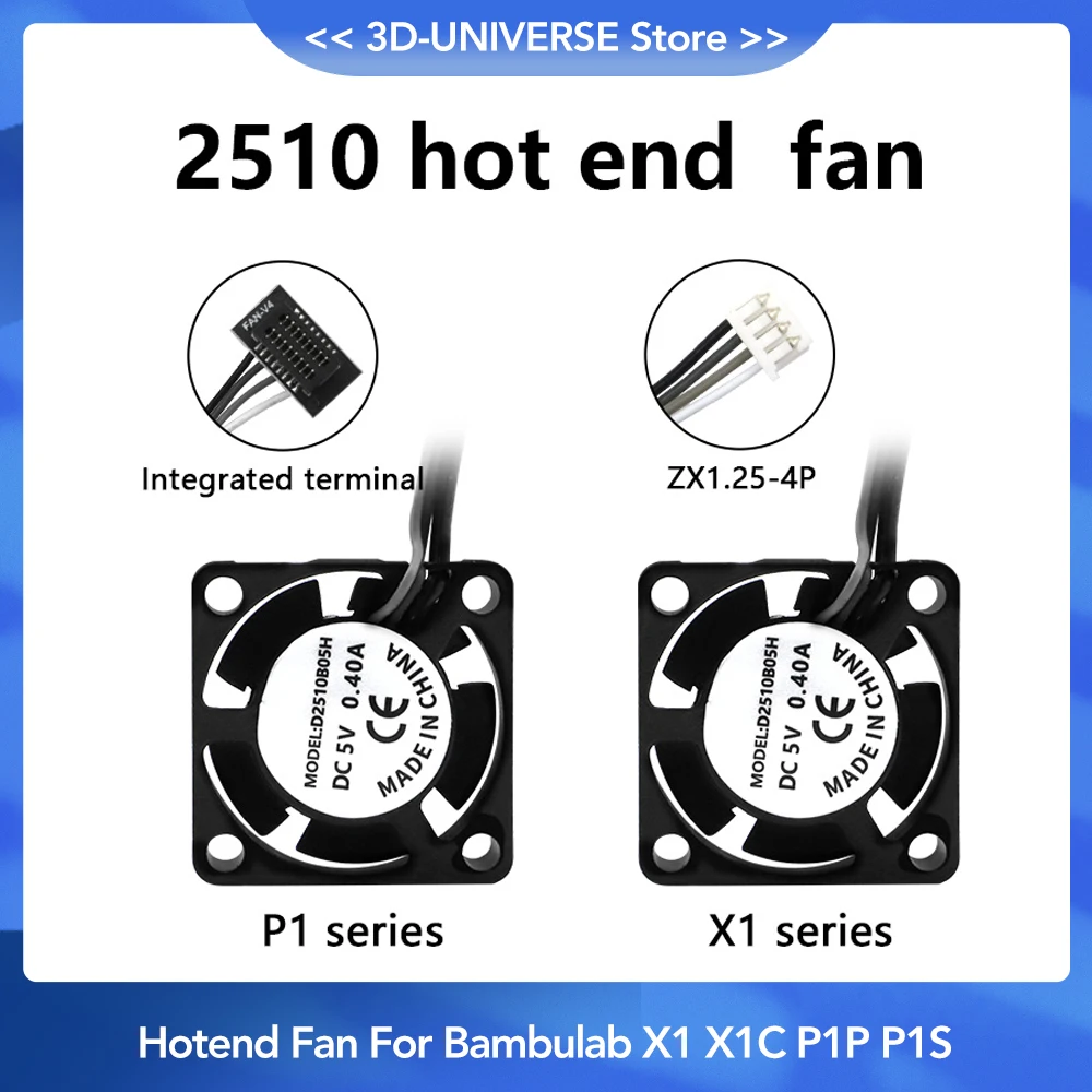 2510-Mini-Fan-5V-With-Cable-Hot-End-Cooling-Cooler-For-Bambu-Lab-P1P ...