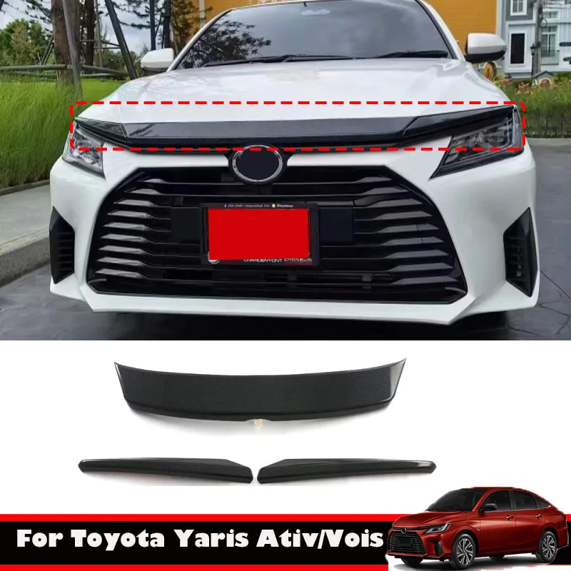 For-Toyota-Yaris-Ativ-Vois-2023-2024-ABS-carbonfiber-Front-Bumper-Hood ...