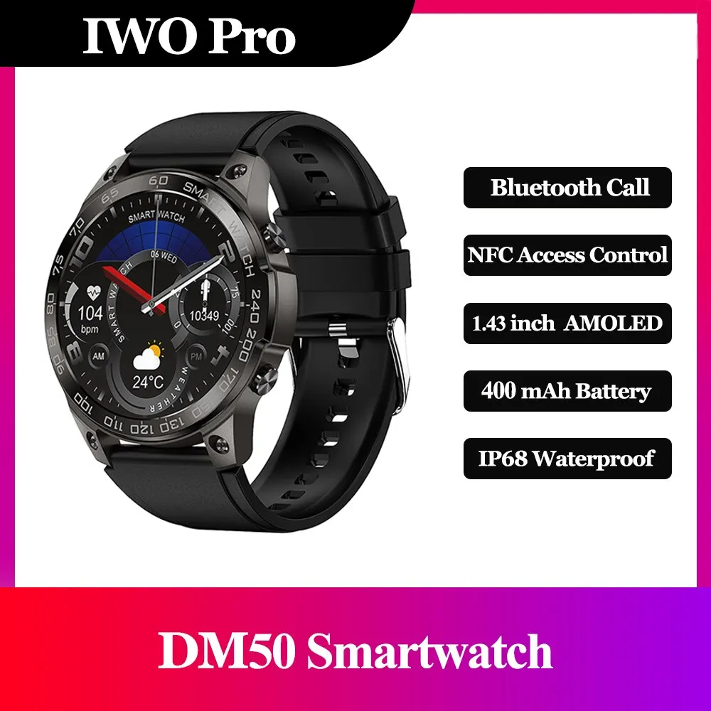 IWO Pro DM50 Relógio Inteligente Esporte IP68 À Prova D' Água AMOLED HD ...
