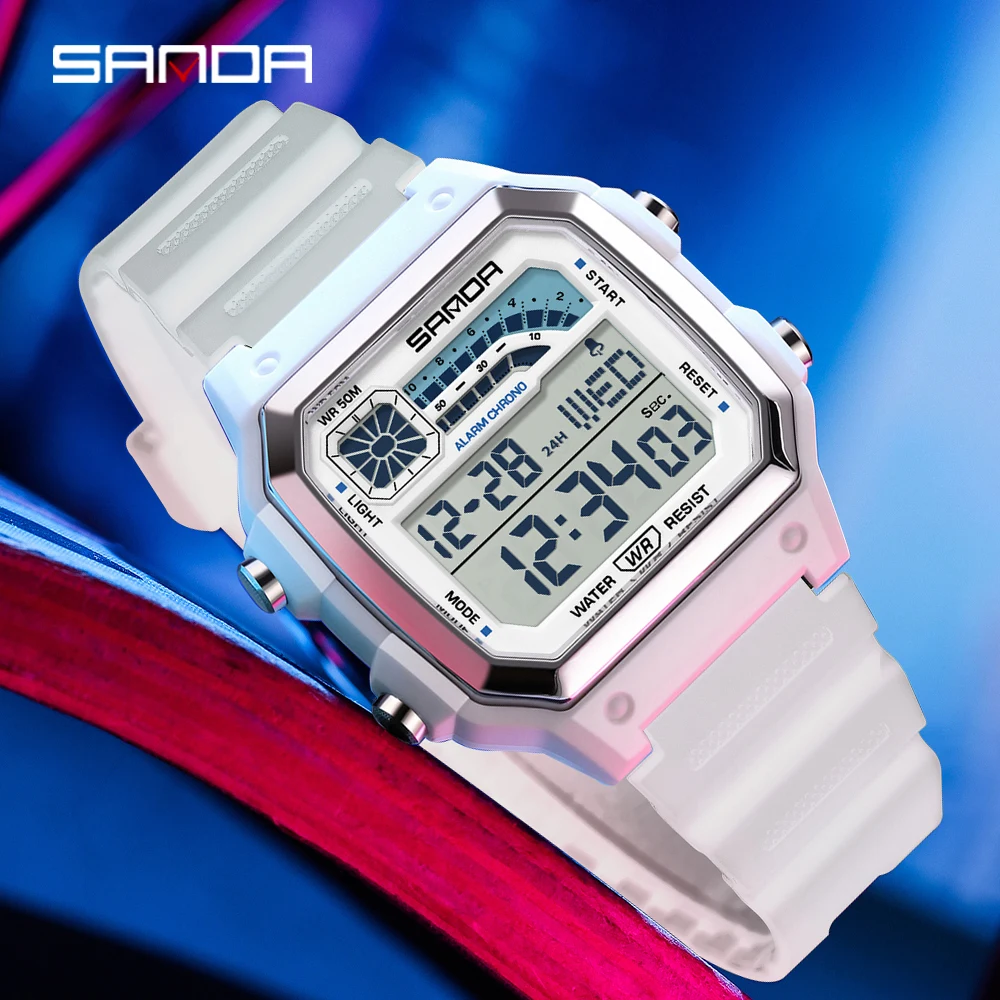 SANDA 6196 Luxury Men's Electronic Watch with Multi functional Luminous ...
