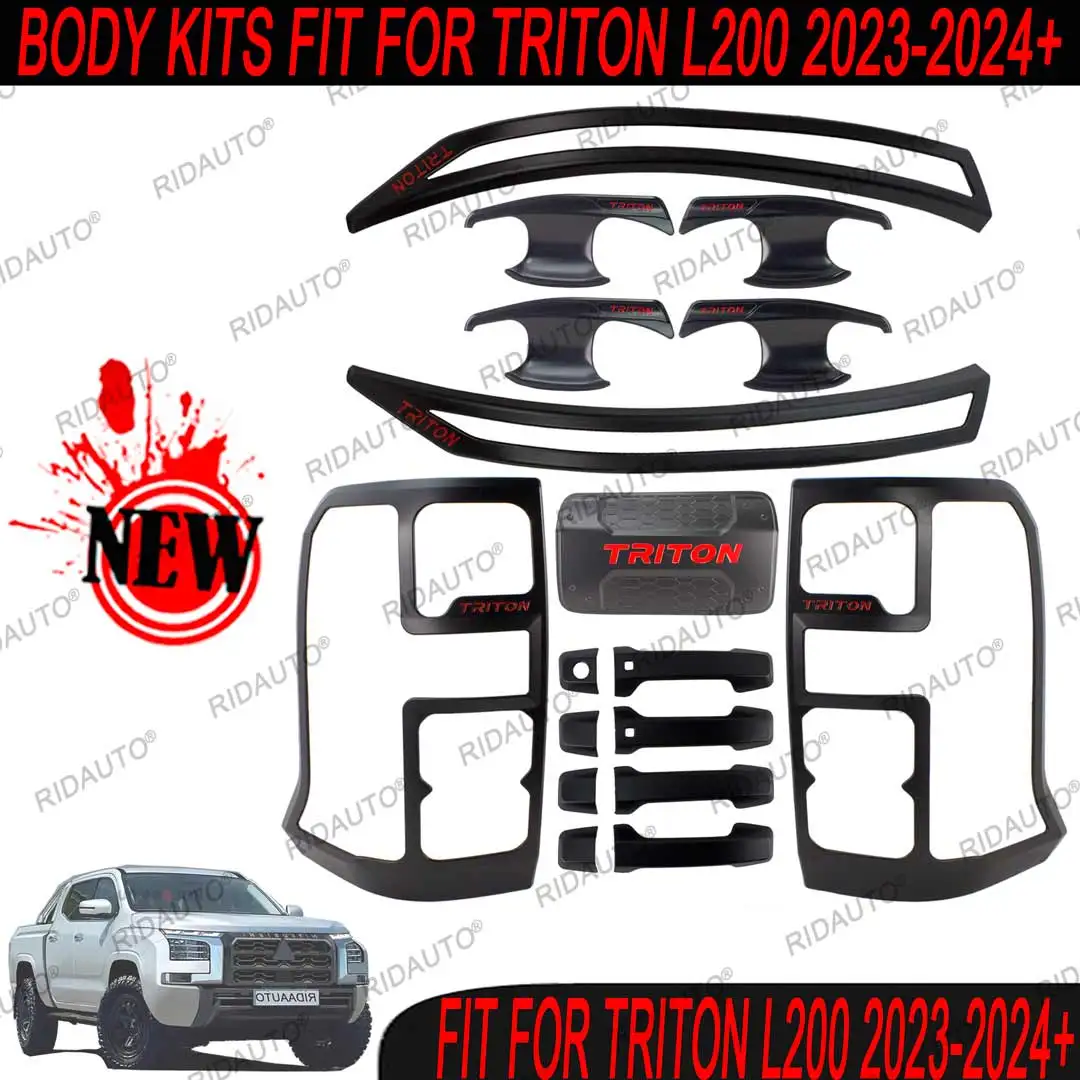 Matte Black Body Cover Kits Decoration Tuning Light Cover Garnish Trims ...