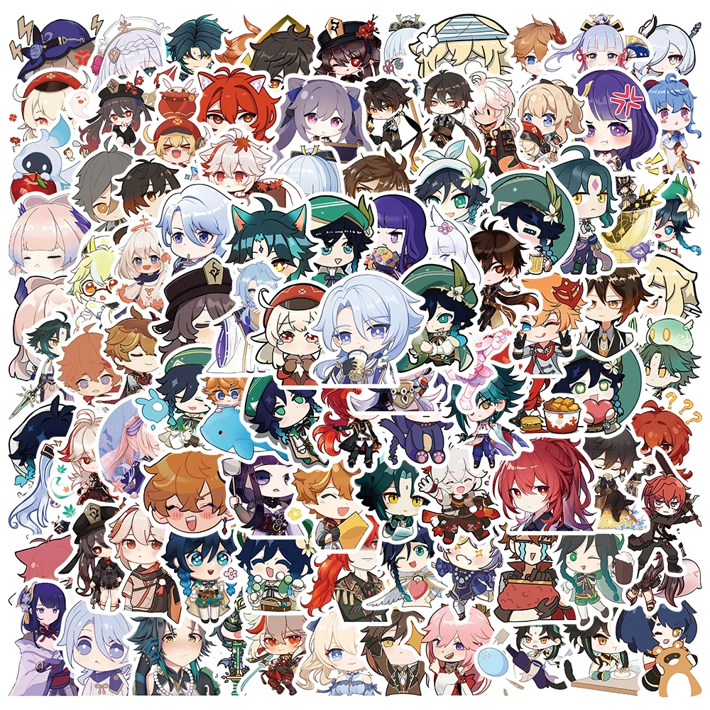 100PCS-Cute-Genshin-Impact-Characters-Anime-Game-Stickers-Decals ...