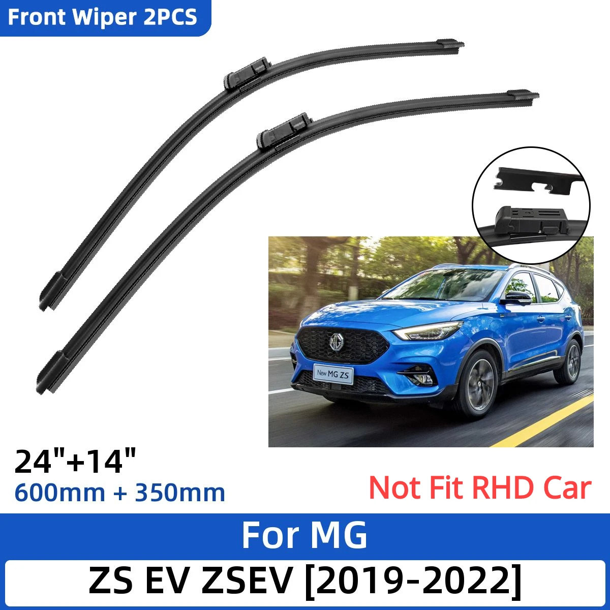 2PCS For MG ZS EV ZSEV 2019-2022 24"+14" Front Wiper Blades Windshield ...