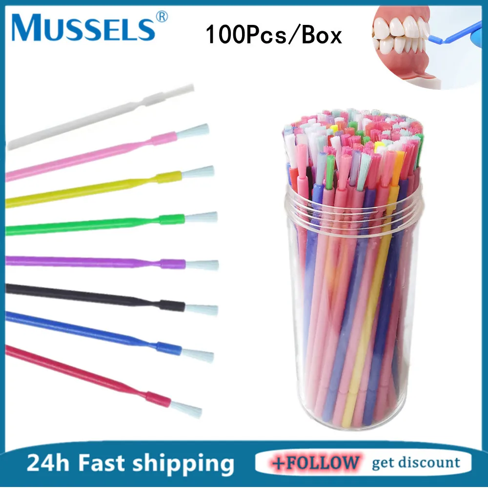 100PCS-Disposable-Micro-Brushes-Applicators-Dental-Oral-Lip-Teeth ...