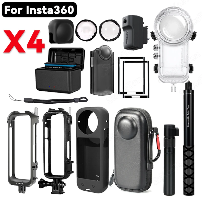 Accessories-Kit-for-Insta360-X4-Lens-Guard-Protective-Frame-Cap-Dive ...