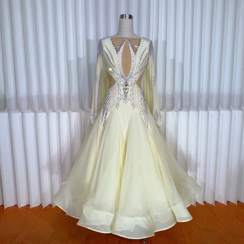 PEIDANCE-New-Beige-International-Standard-Ballroom-Dance-Dress-Waltz ...