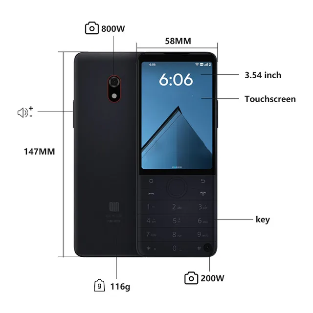 Qin F22 pro 3.54 inches touch screen and buttons 4G Google multi ...