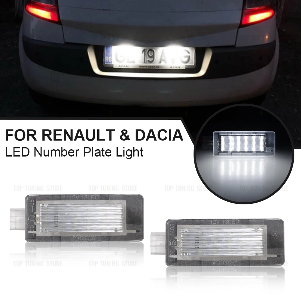 2Pcs LED Number Plate Light For Renault Scenic 2 3 2004-2016 Espace ...