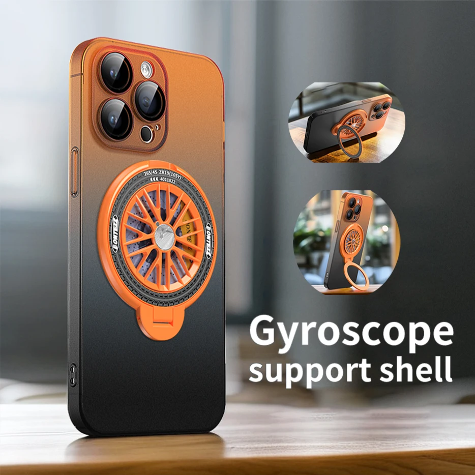 Gyroscope-Magnetic-Stand-Gradient-Color-Phone-Case-For-iPhone-15-12-13 ...