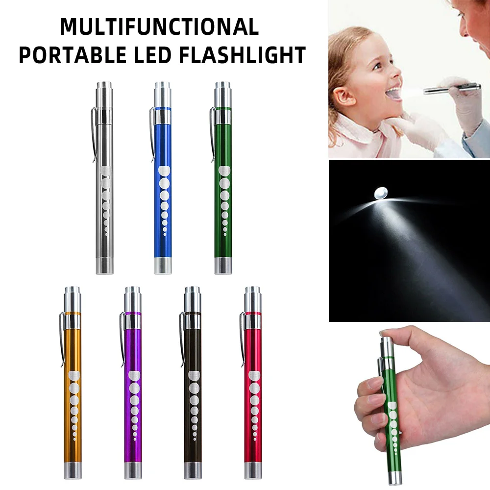 LED-Flashlight-Work-Light-First-Aid-Pen-Light-Torch-Lamp-Pupil-Gauge ...