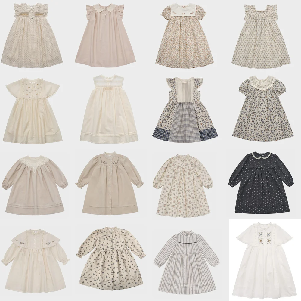 2025 Spring Summer Lou Embroidered Lace Kids Dress Palace Floral Girl ...