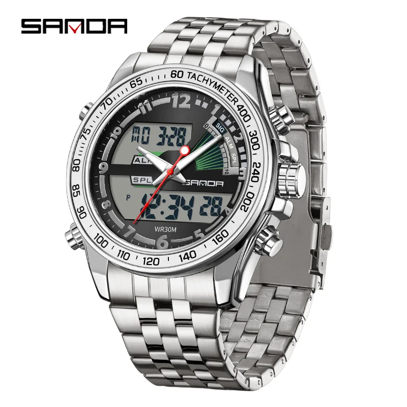 SANDA-3307-Men-Watch-Fashion-Elegant-Multifunctional-Business-Round ...