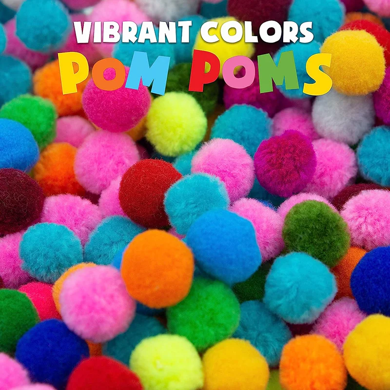 Pompones De Colores Harapu Pom Poms 1.2 Inch Pompoms Pipe Cleaners For ...