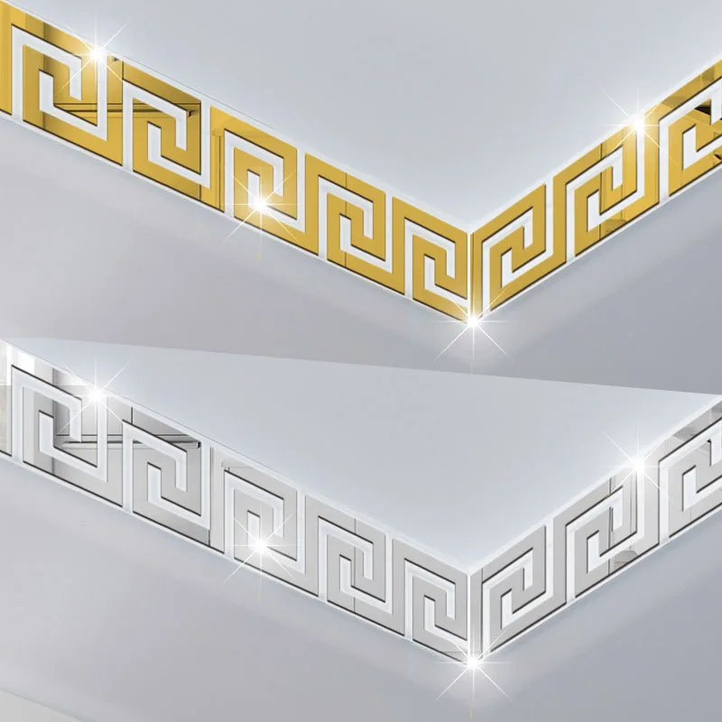 100PCS-Building-Border-Acrylic-Wall-Mirror-Sticker-Art-Home-DIY ...