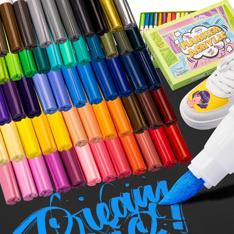 Soft-Brush-Tip-Acrylic-Marker-Pen-Diy-Hand-Account-Graffiti-Pen-Acrylic ...