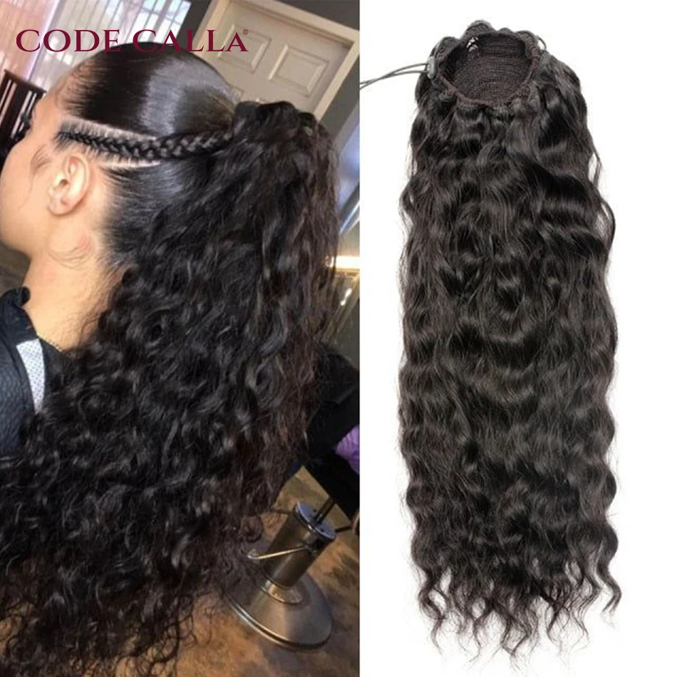 Ponytail Extensions Human Hair Water Wave | Curly Ponytail Human Hair ...