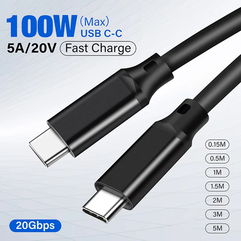3m 5m USB 3.2 Type C to Type-C Cable PD 100W ThunderBolt 3 QC 4.0 3.0 ...