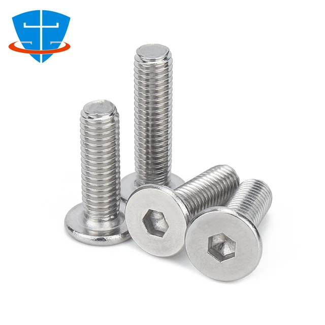 100pcs M2 M2.5 M3 M4 M5 M6 M8 304 Stainless Steel Ultra Thin Flat Head Hex Hexagon Socket Screw ...