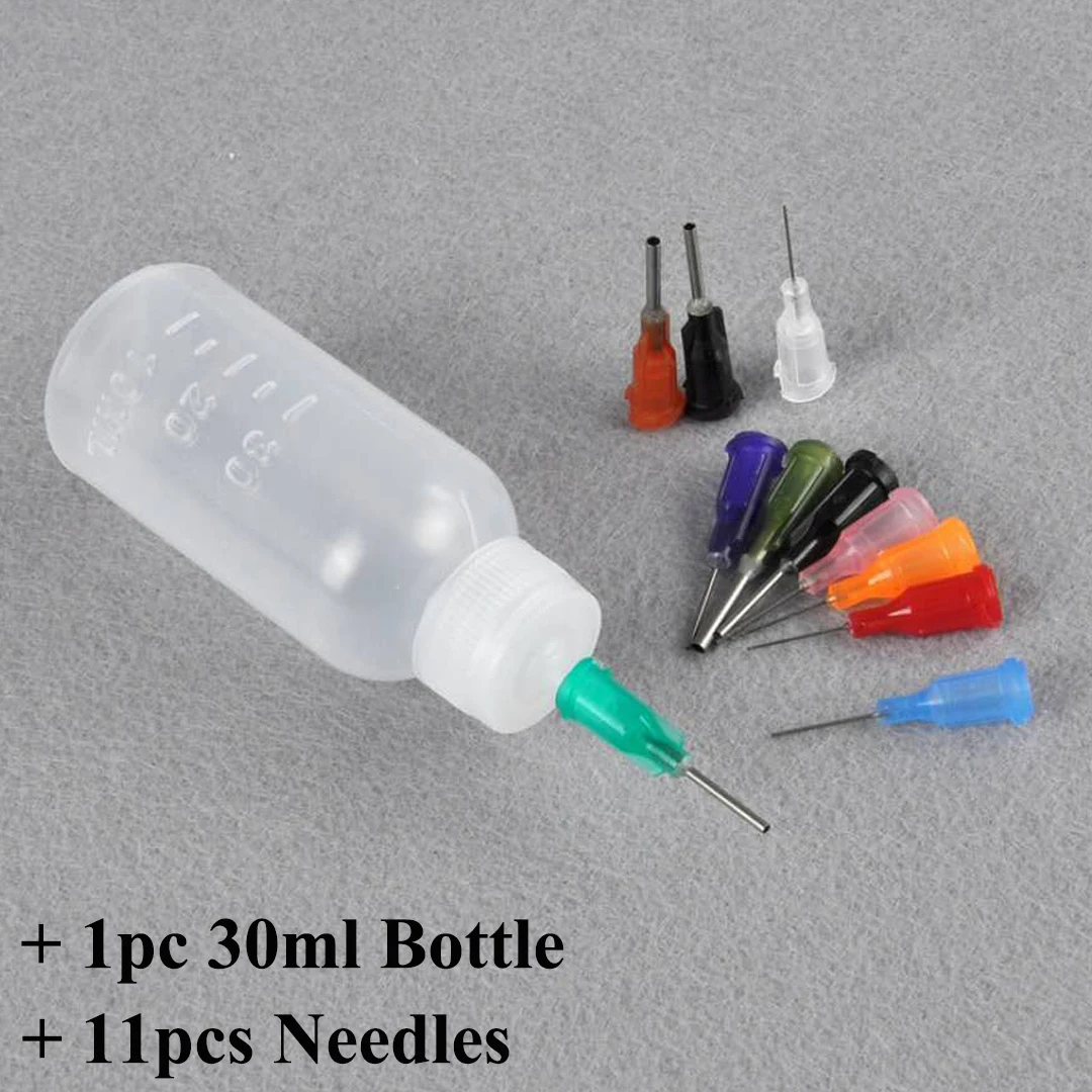 1PC-30ml-Bottle-11PCS-Needles-Transparent-Polyethylene-Needle ...