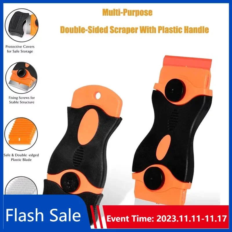 Double-Sided-Scraper-With-Plastic-Handle-Razor-Blade-Scrapers-for ...