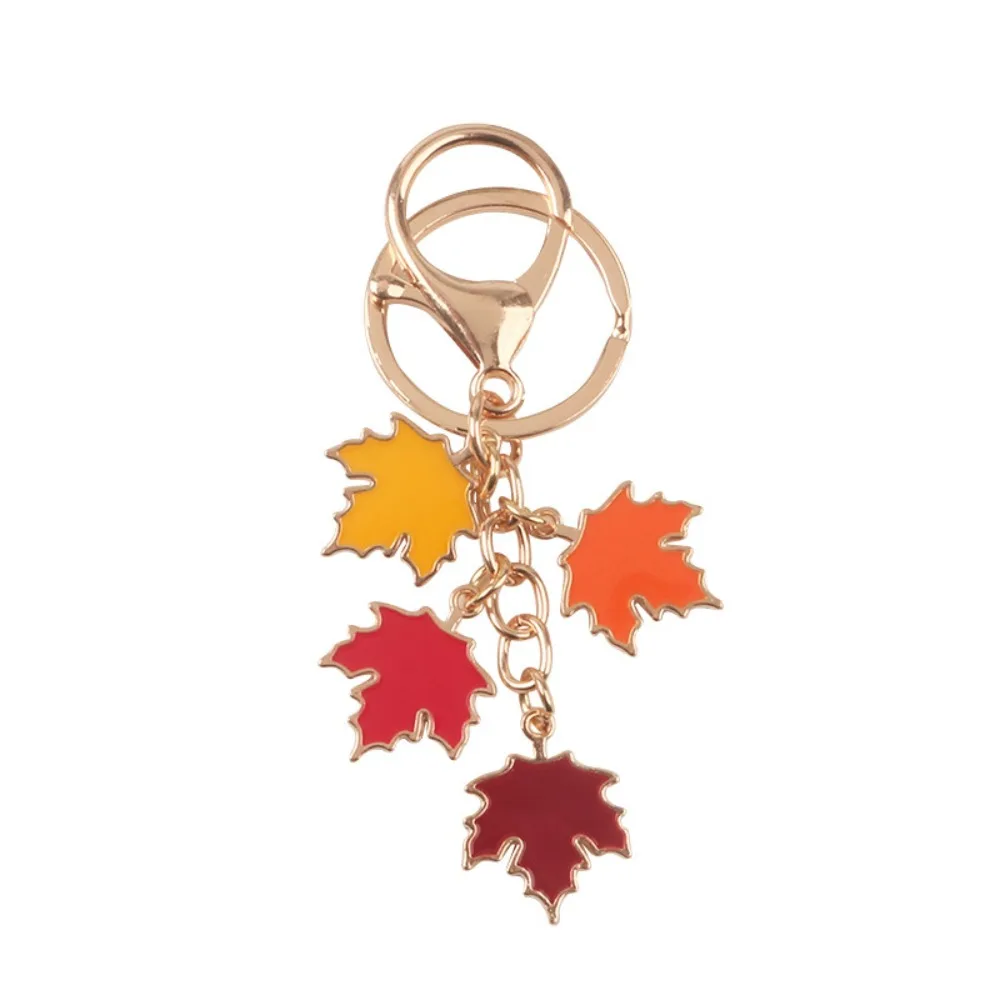 Maple Leaf Maple Leaf Keychain with Pearl Lanyard Charms Enamel Plant ...