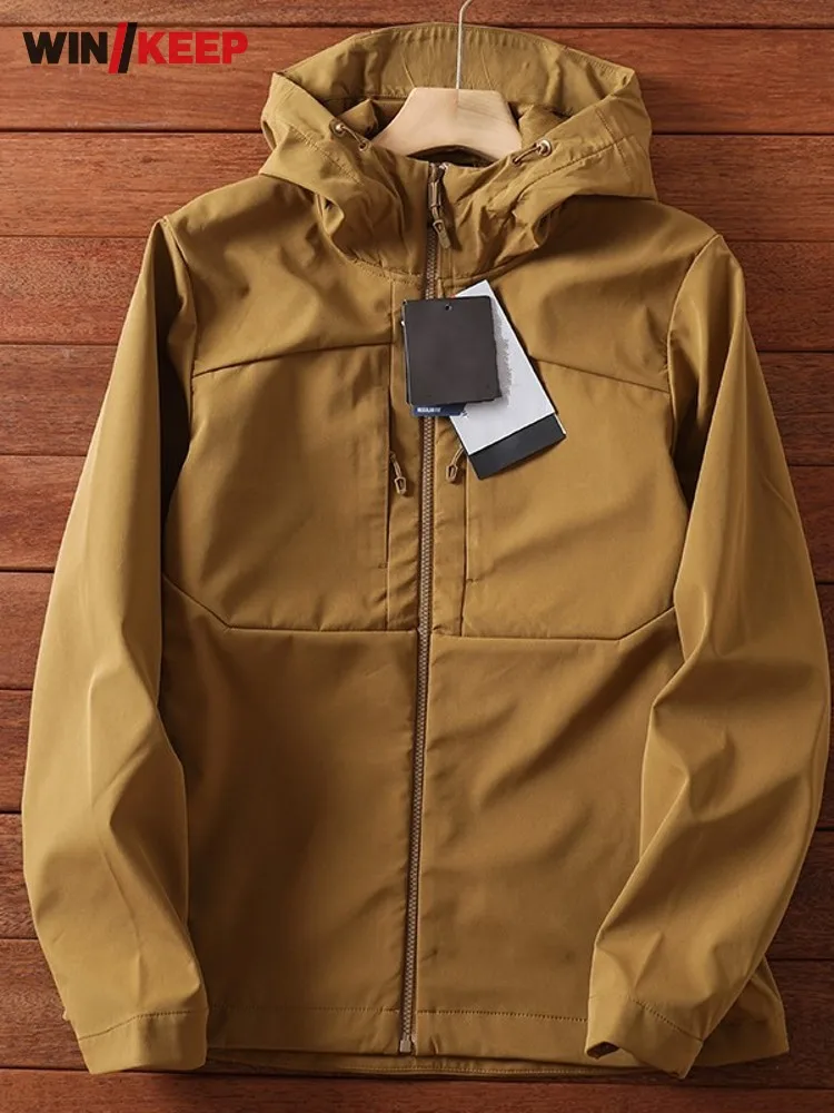 Mens-Outdoor-Waterproof-Windproof-Softshell-Jacket-Hooded-Camping-Coat ...