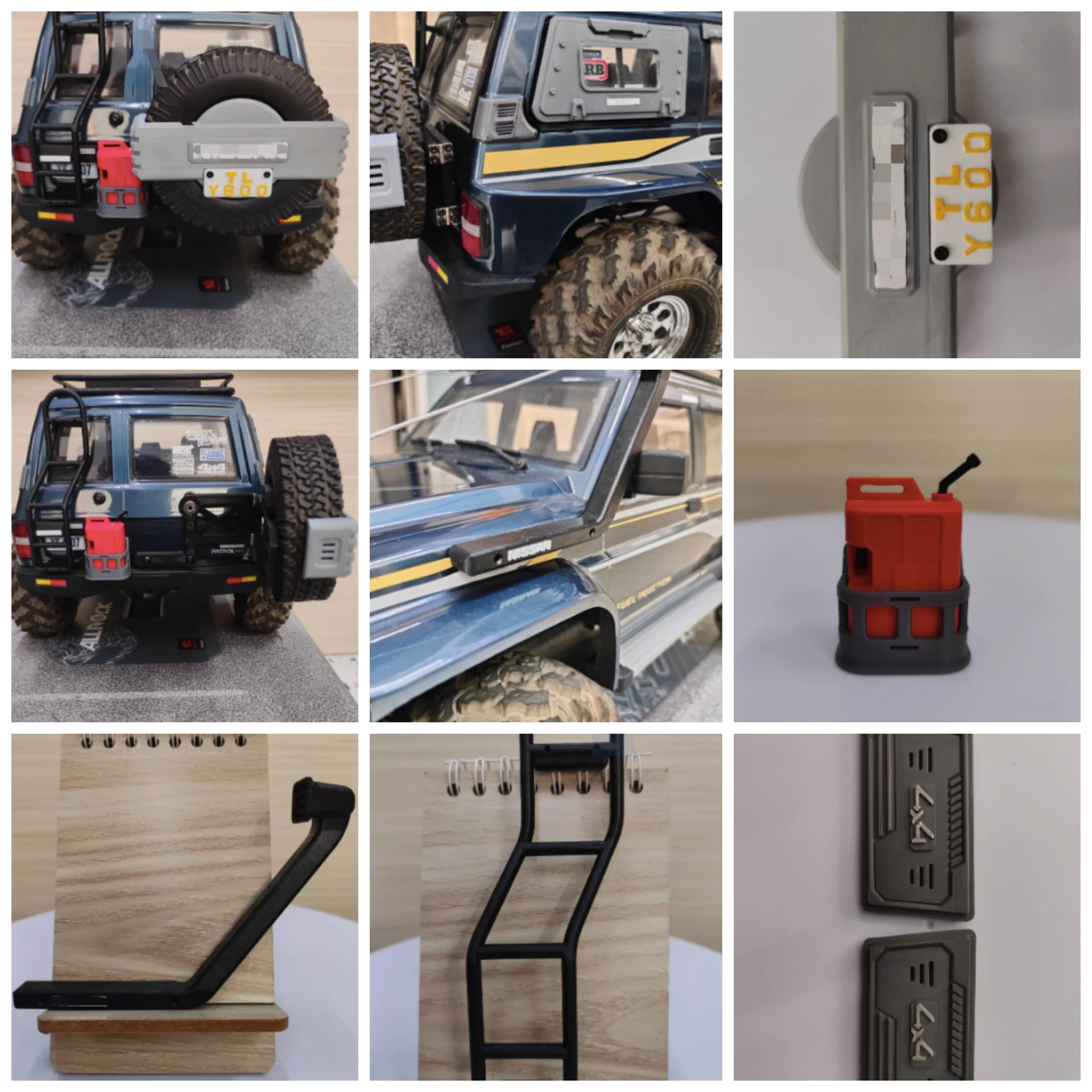 RC Remote Model YK4107 Snorkel Rear Ladder Spare Tire Rack oilcan ...