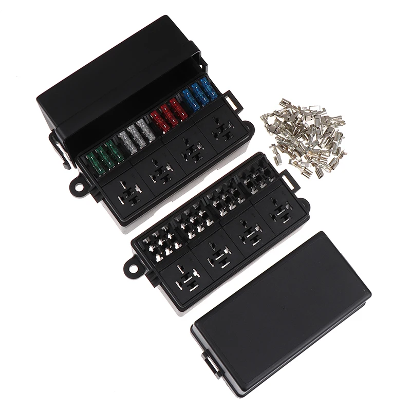 12V Relay Box Block 8 Way ATC/ATO Fuse Block Universal Waterproof Fuse ...