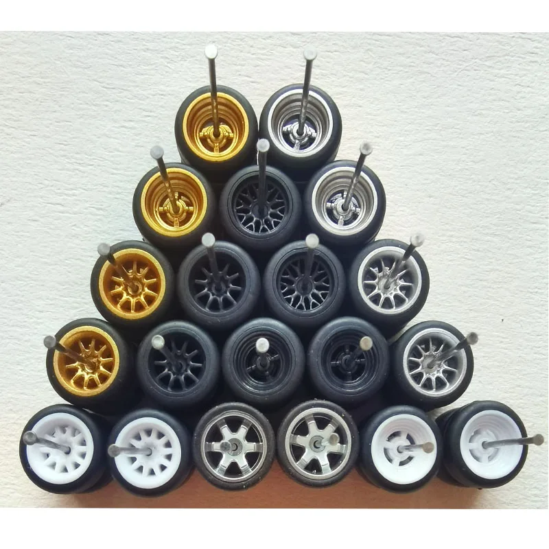 No-2A-10Sets-for-10-cars-1-64-Alloy-Car-Wheels-with-Tires-Modified-HW ...