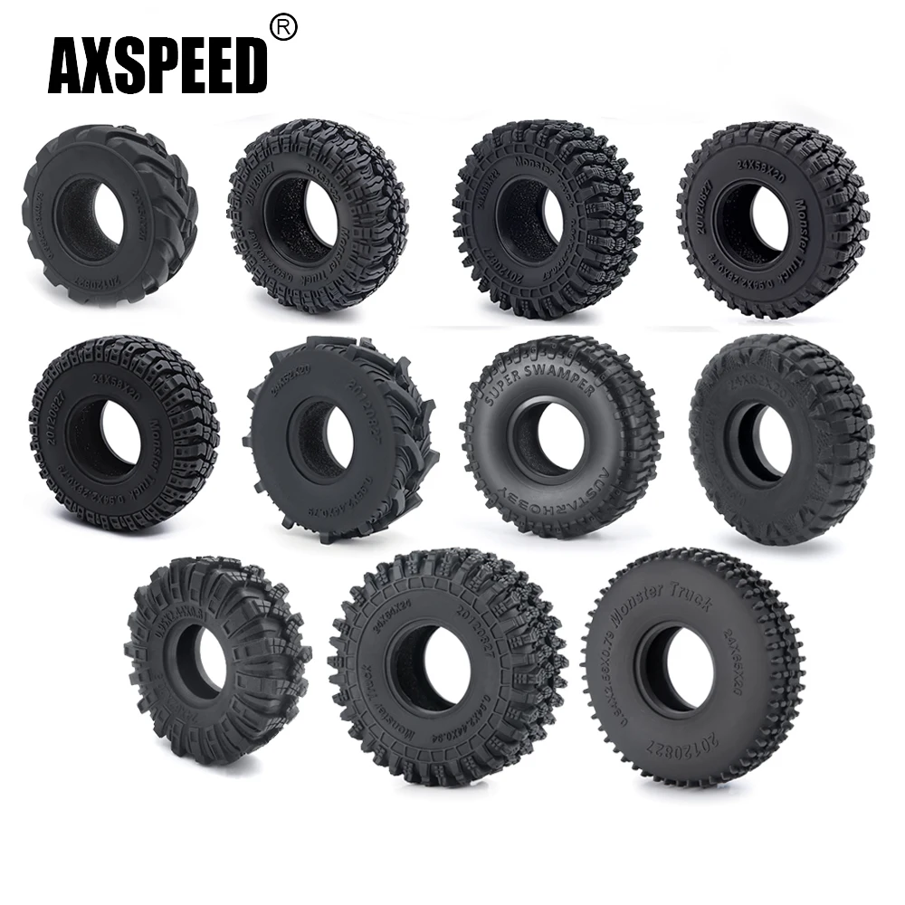 AXSPEED 1.0inch All Terrain Mud Rubber Tires for TRX-4M 1/18 Axial ...