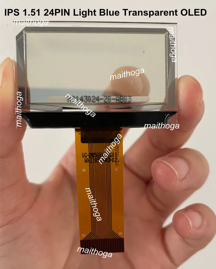 SPI Luz Azul PM Transparente Tela OLED, IPS 1,51 ", 1,54", 24PIN ...