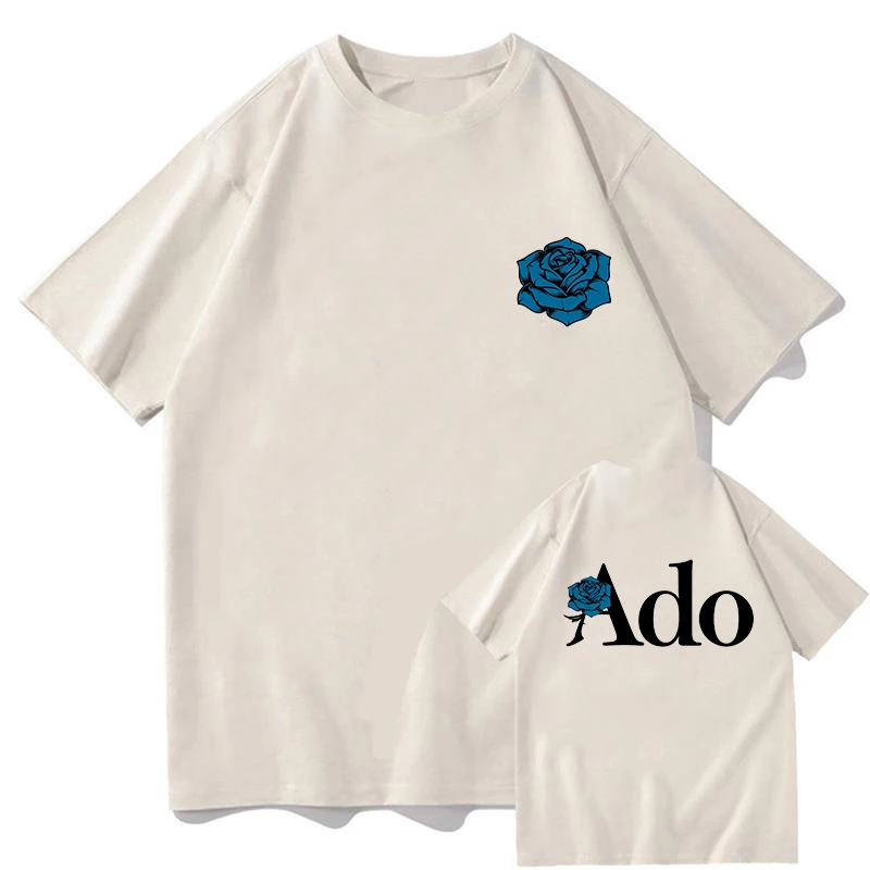 Ado-Blue-Rose-T-shirts-Wish-World-Tour-Merch-Tee-Women-Men-Fashion ...